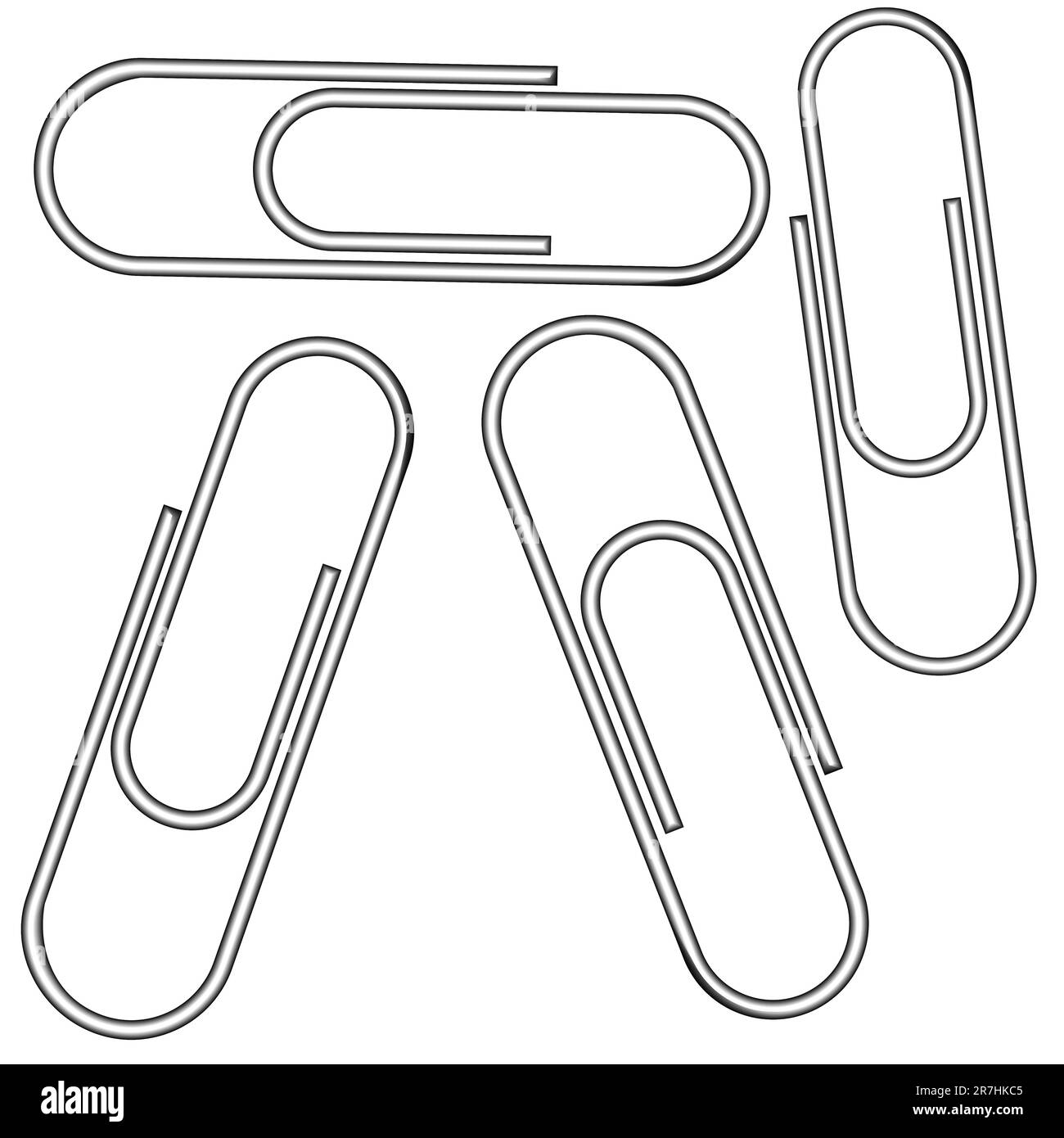 metallic clips against white background, abstract vector art ...