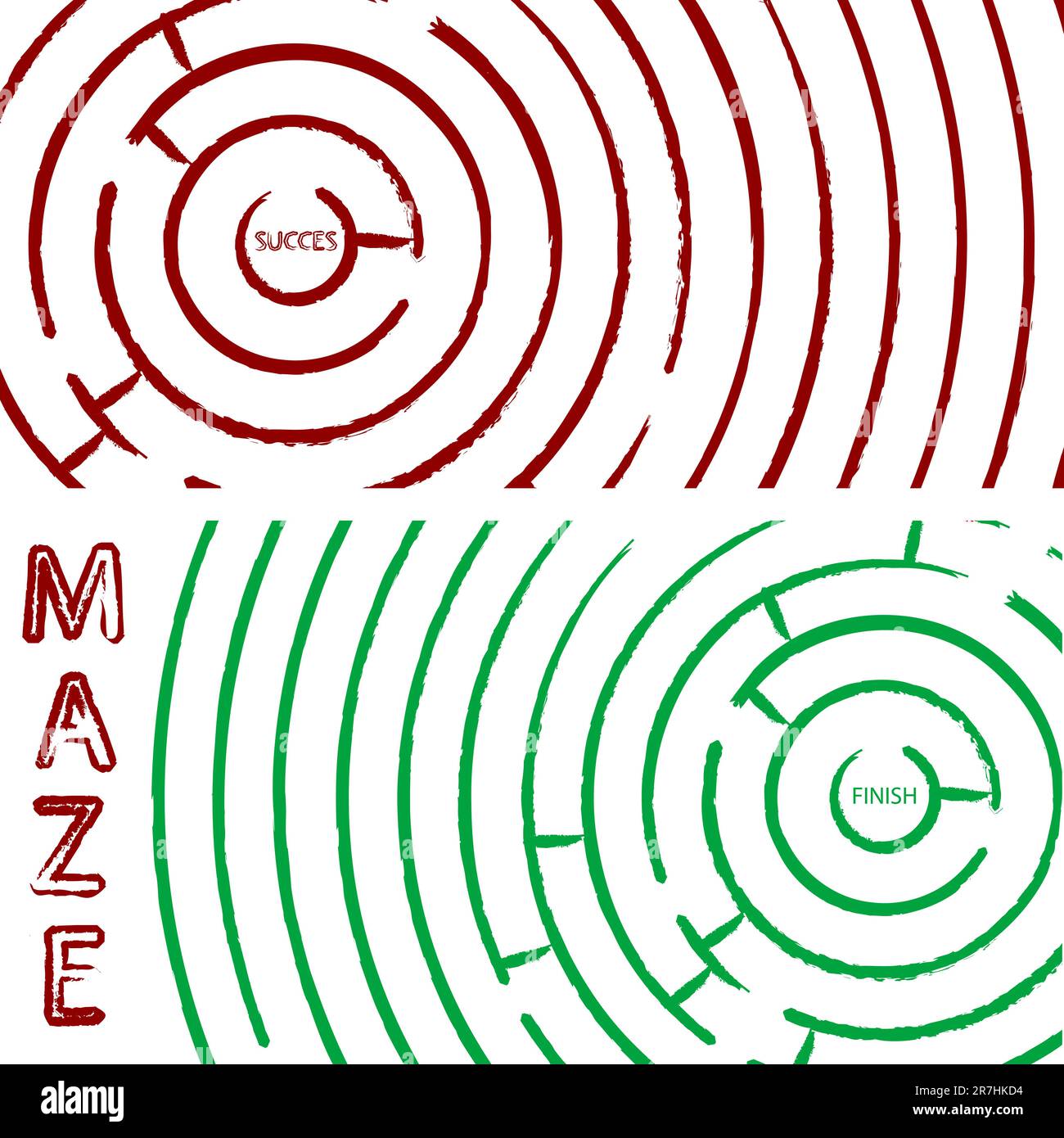 maze concept, round composition; abstract vector art illustration Stock ...