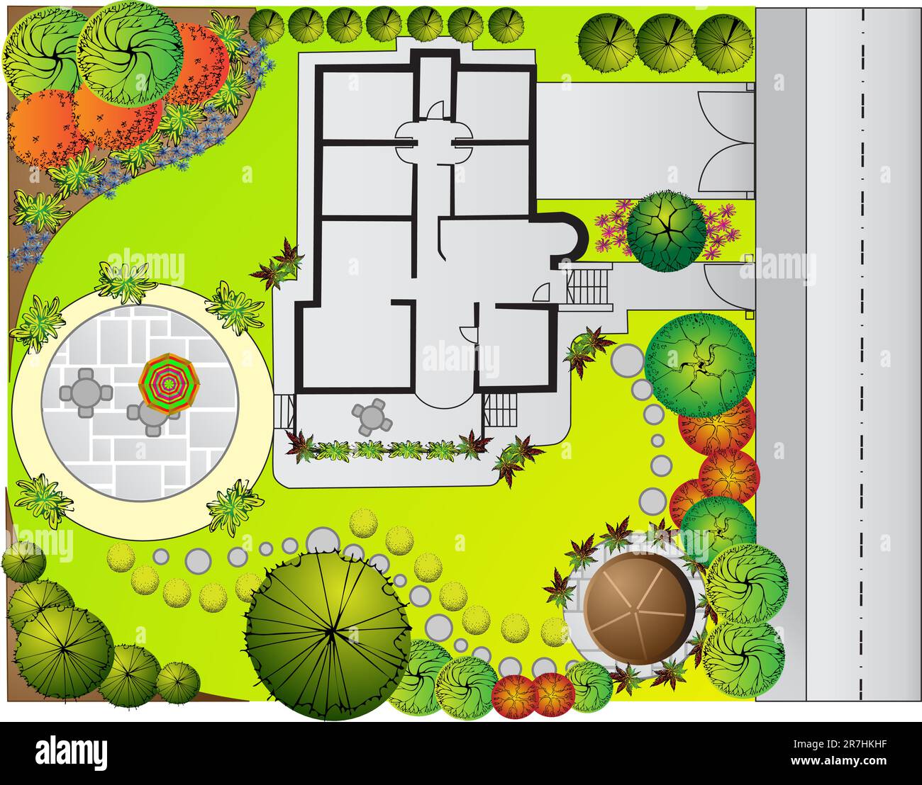 Plan of Landscape and Garden Stock Vector Image & Art - Alamy