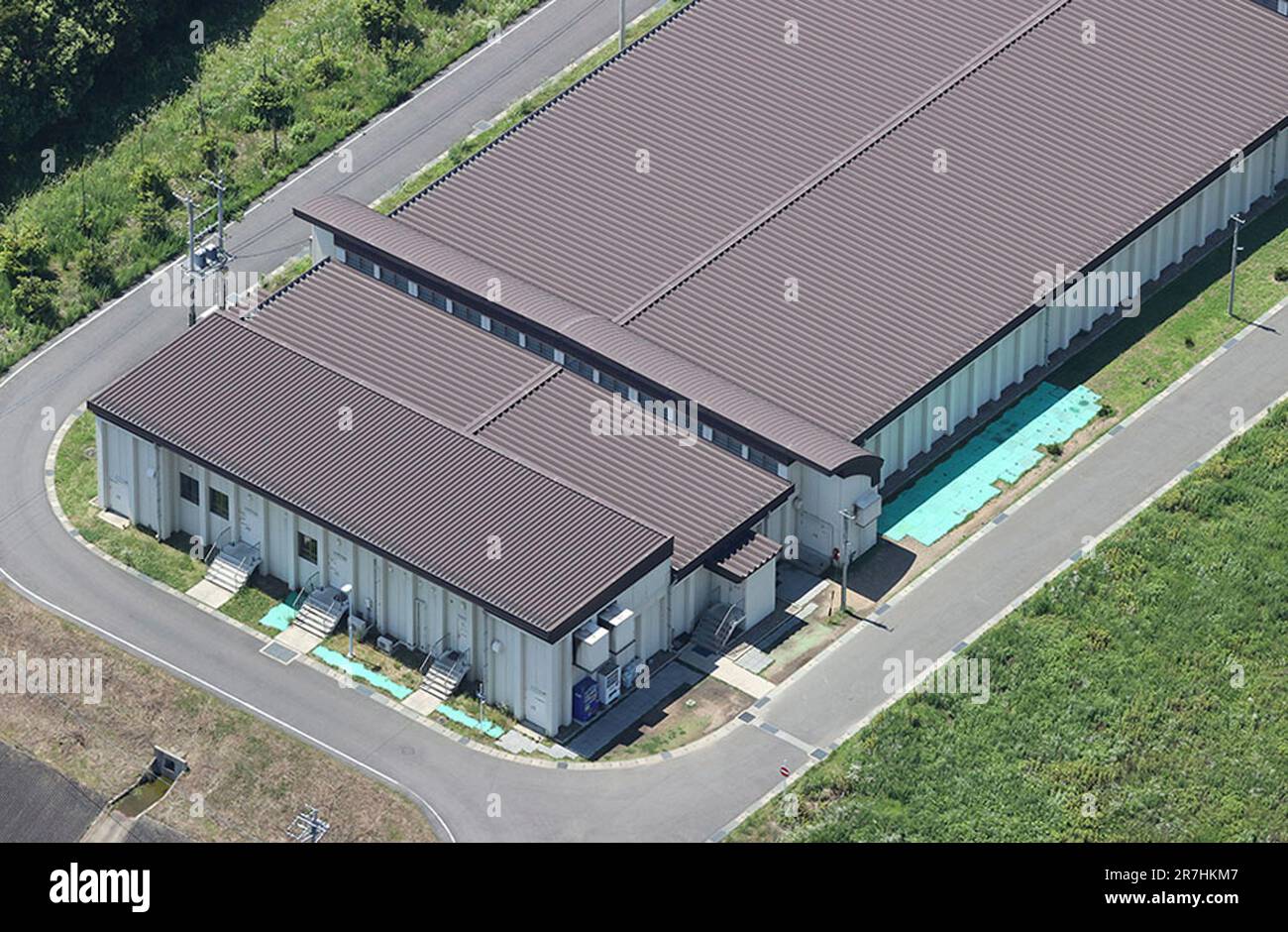 An aerial photo shows Hino Kihon Shagekijo, JGSDF shooting facility, in ...
