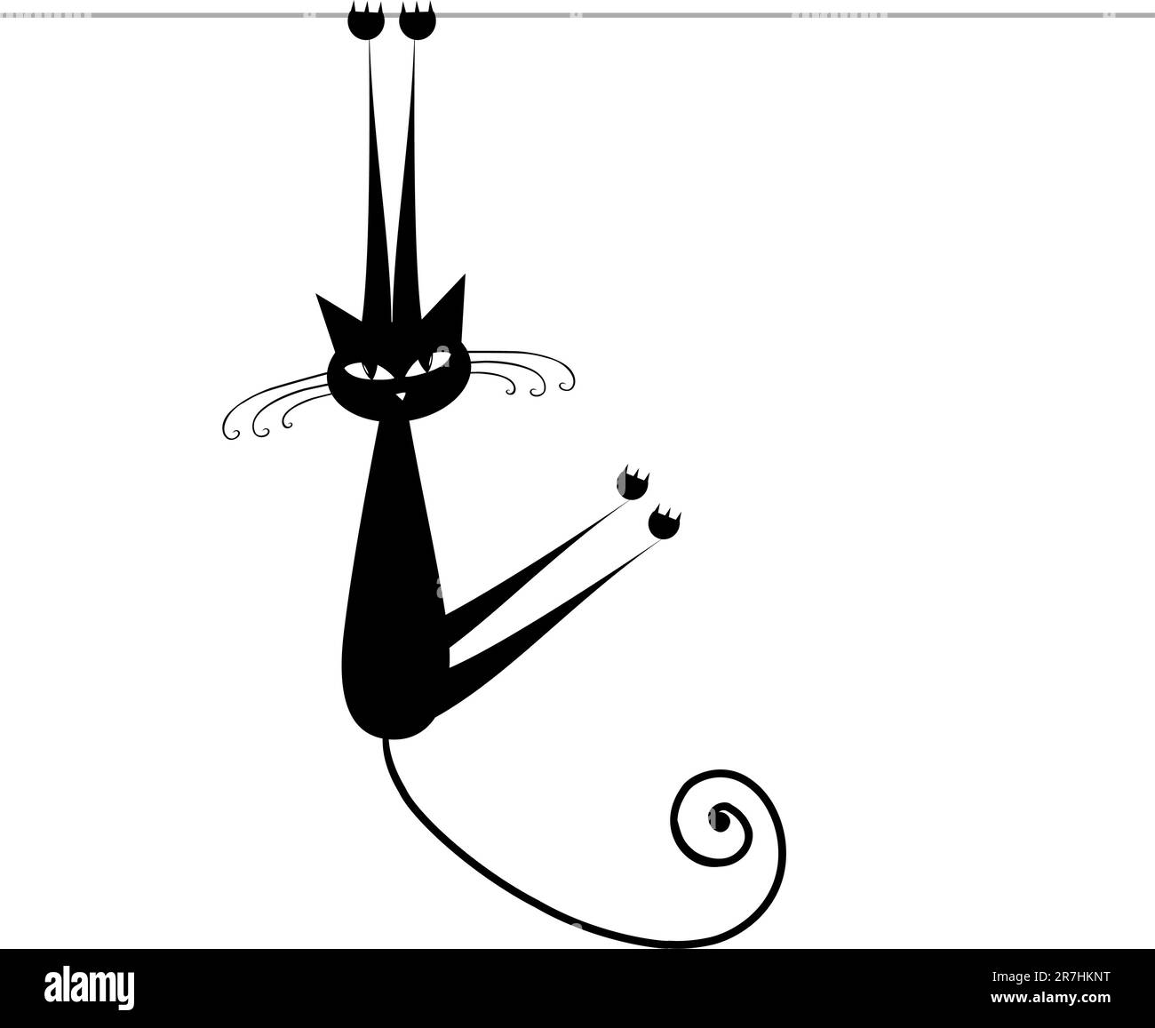 Funny cat silhouette black for your design Stock Vector Image & Art - Alamy