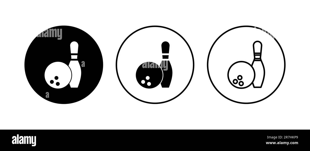 Bowling icon set. bowling ball and pin icon. bowling pins Stock Vector ...