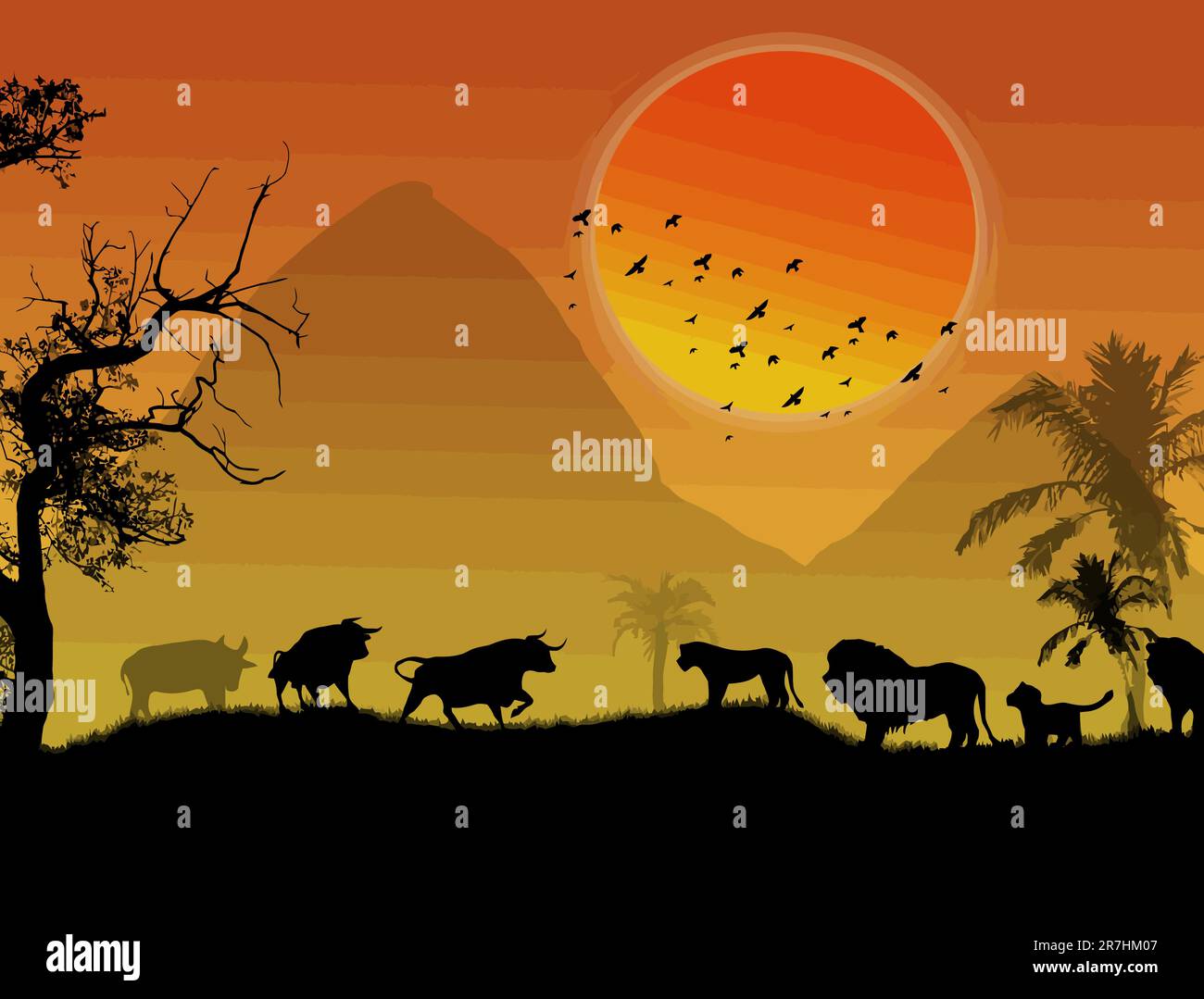 Landscape view sunshine on Stock Vector Images - Alamy
