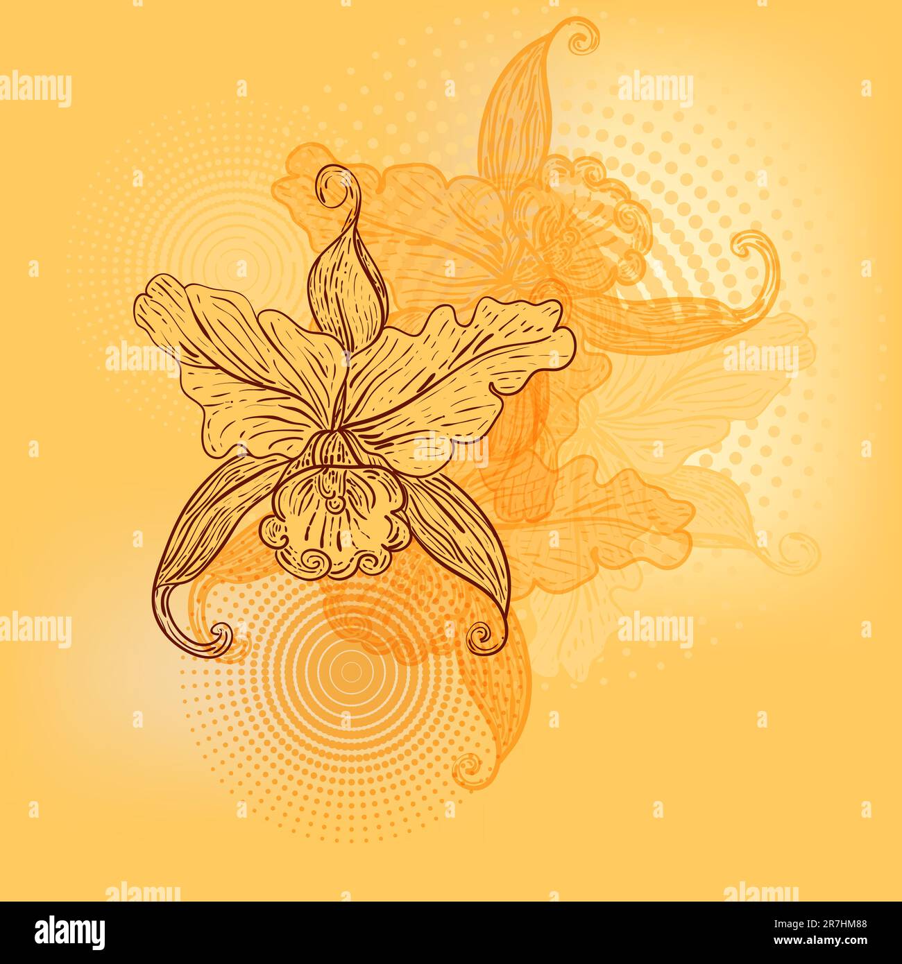 vector bright spring background with several lilies, eps 10, gradient ...