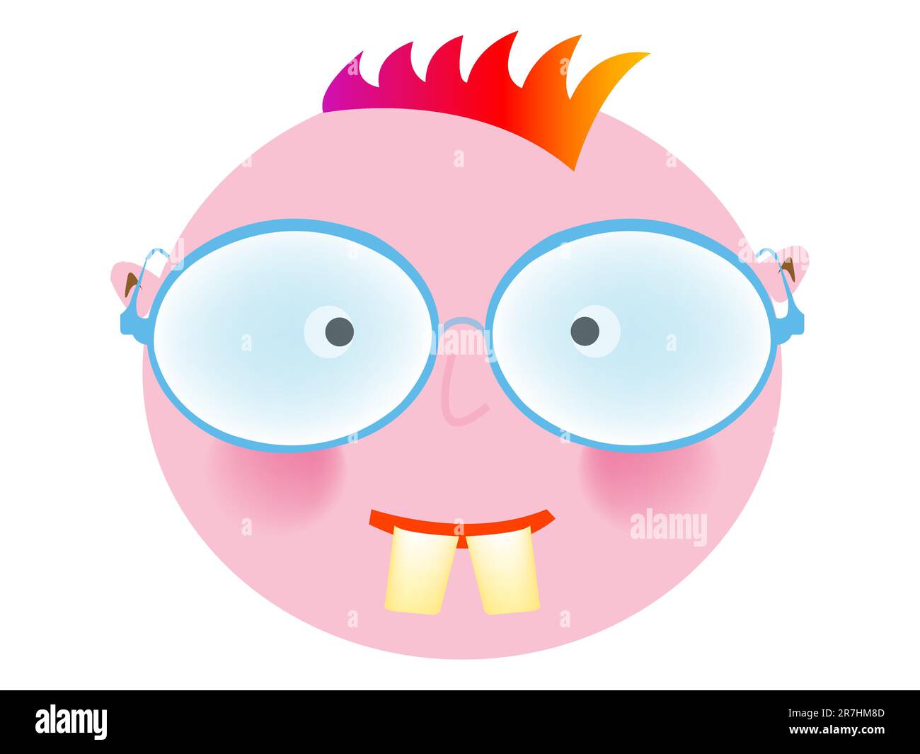 punk boy with glasses against white background, abstract vector art ...