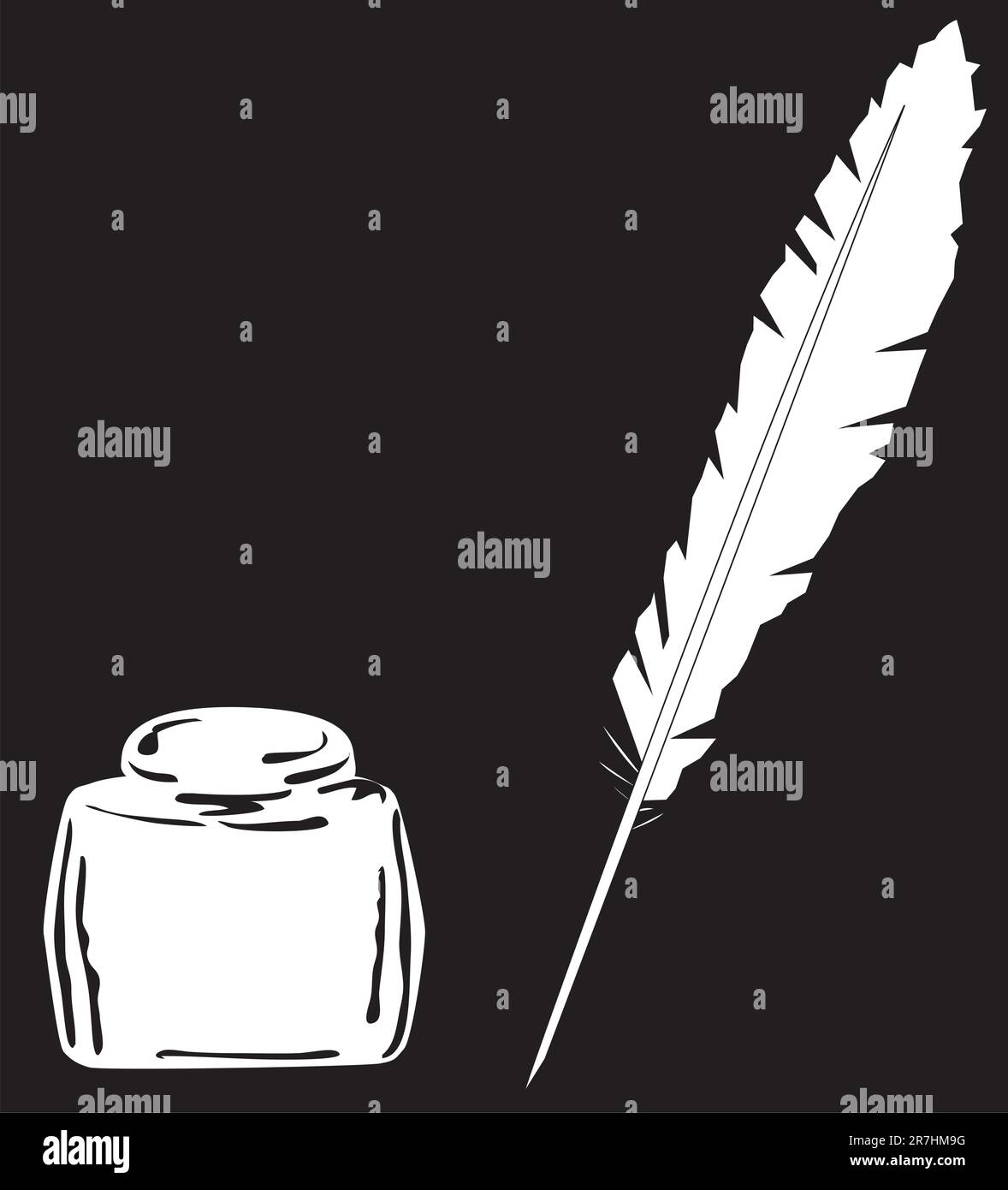 Vintage feathered pen Stock Vector Images - Alamy