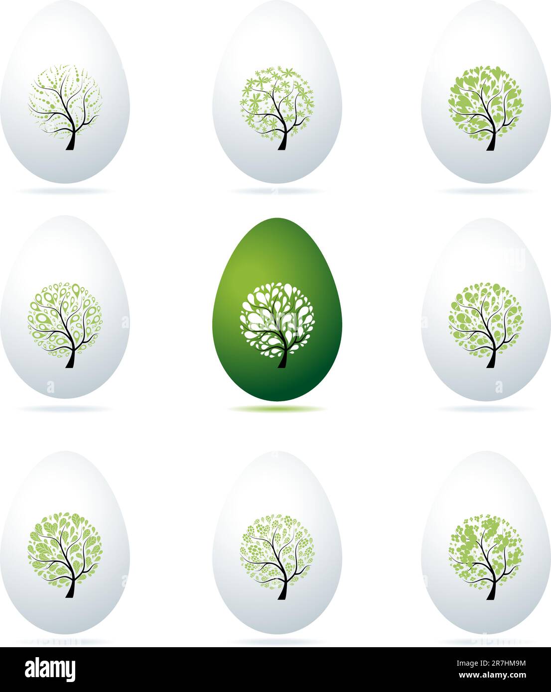 Easter eggs design, art trees Stock Vector Image & Art - Alamy