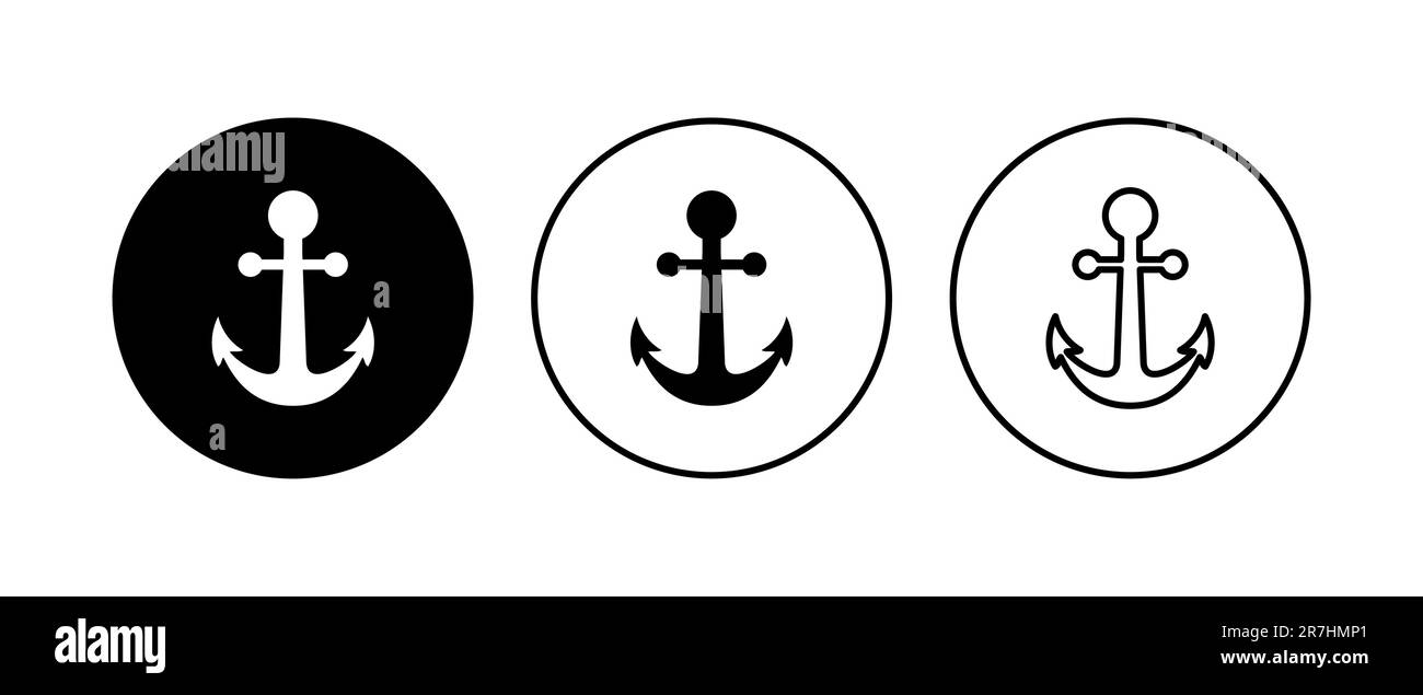 Anchor icon set. Anchor symbol logo. Anchor marine icon Stock Vector ...