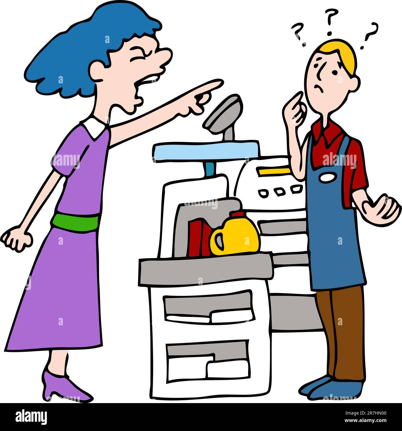 Grocery worker sad Stock Vector Images - Alamy