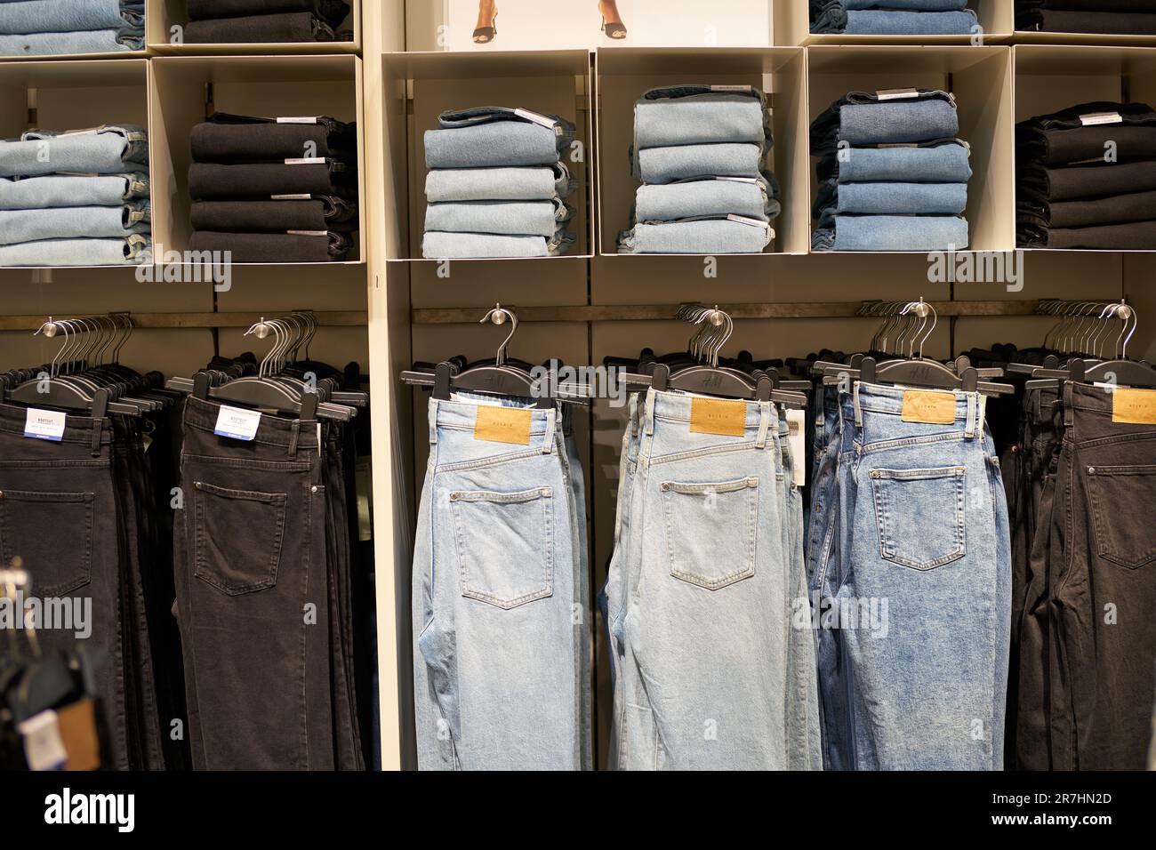PATTAYA, THAILAND - CIRCA APRIL, 2023: jeans displayed at H and M ...