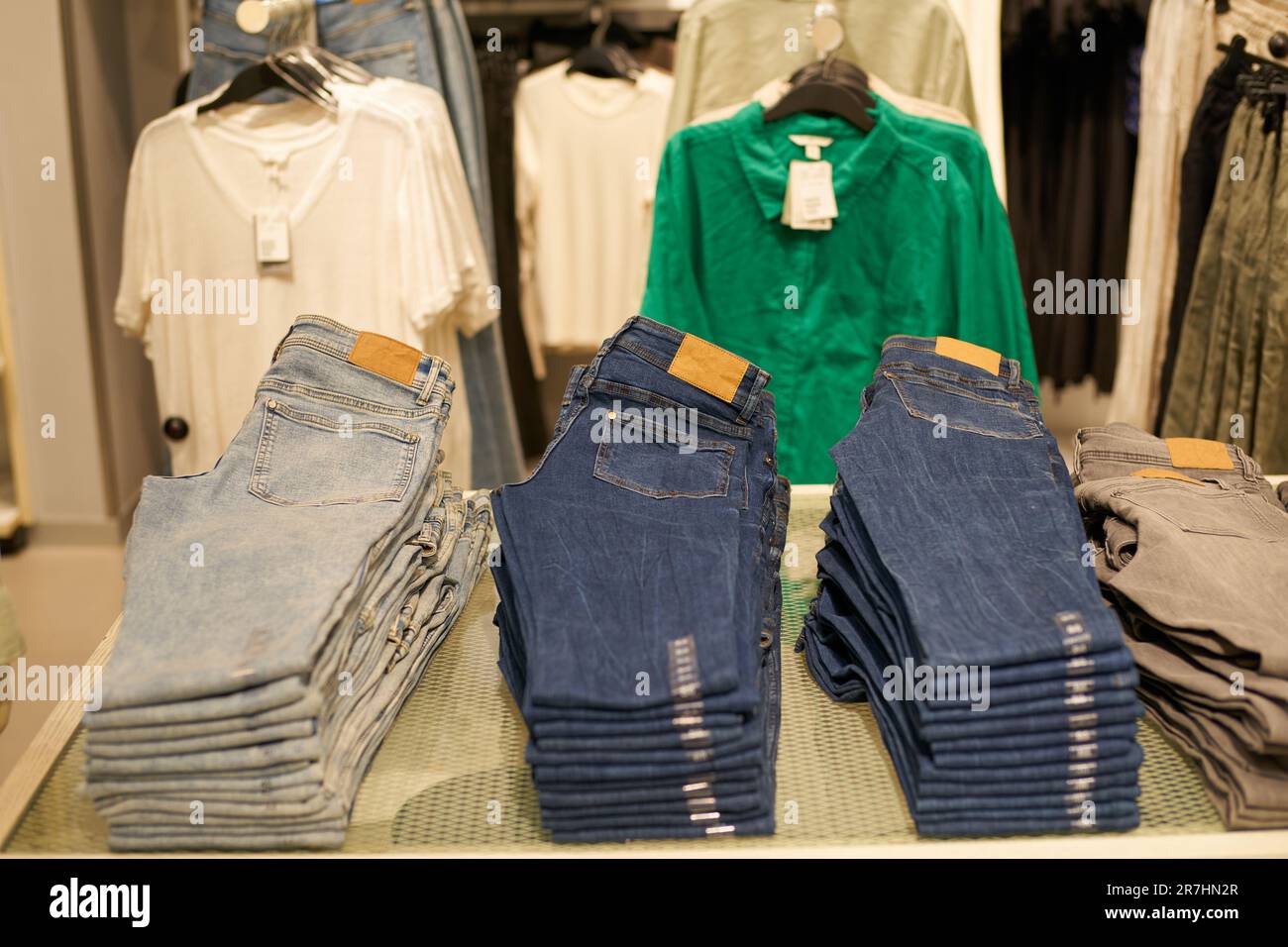 PATTAYA, THAILAND - CIRCA APRIL, 2023: interior shot of H and M retail ...