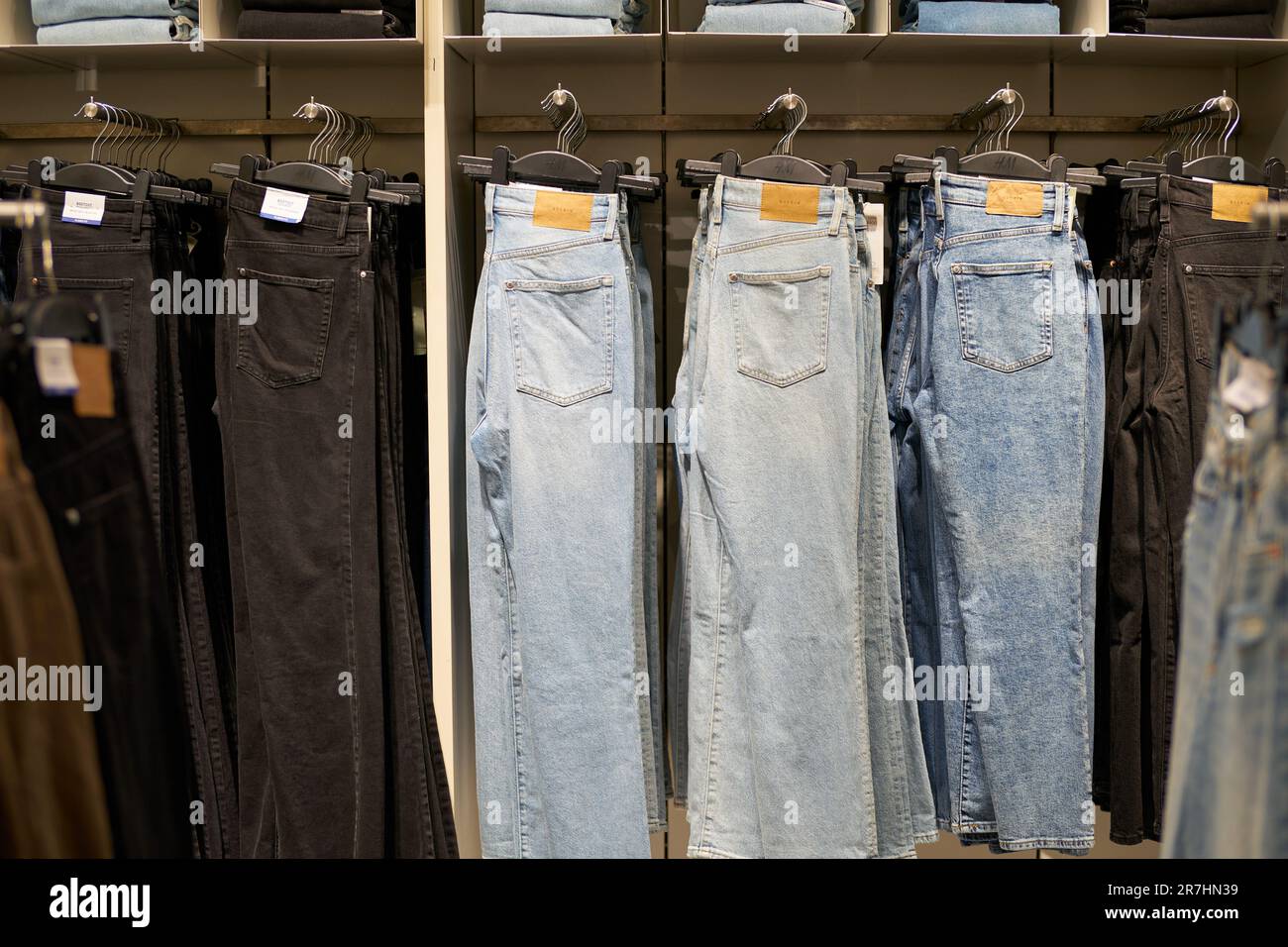 PATTAYA, THAILAND - CIRCA APRIL, 2023: jeans displayed at H and M ...