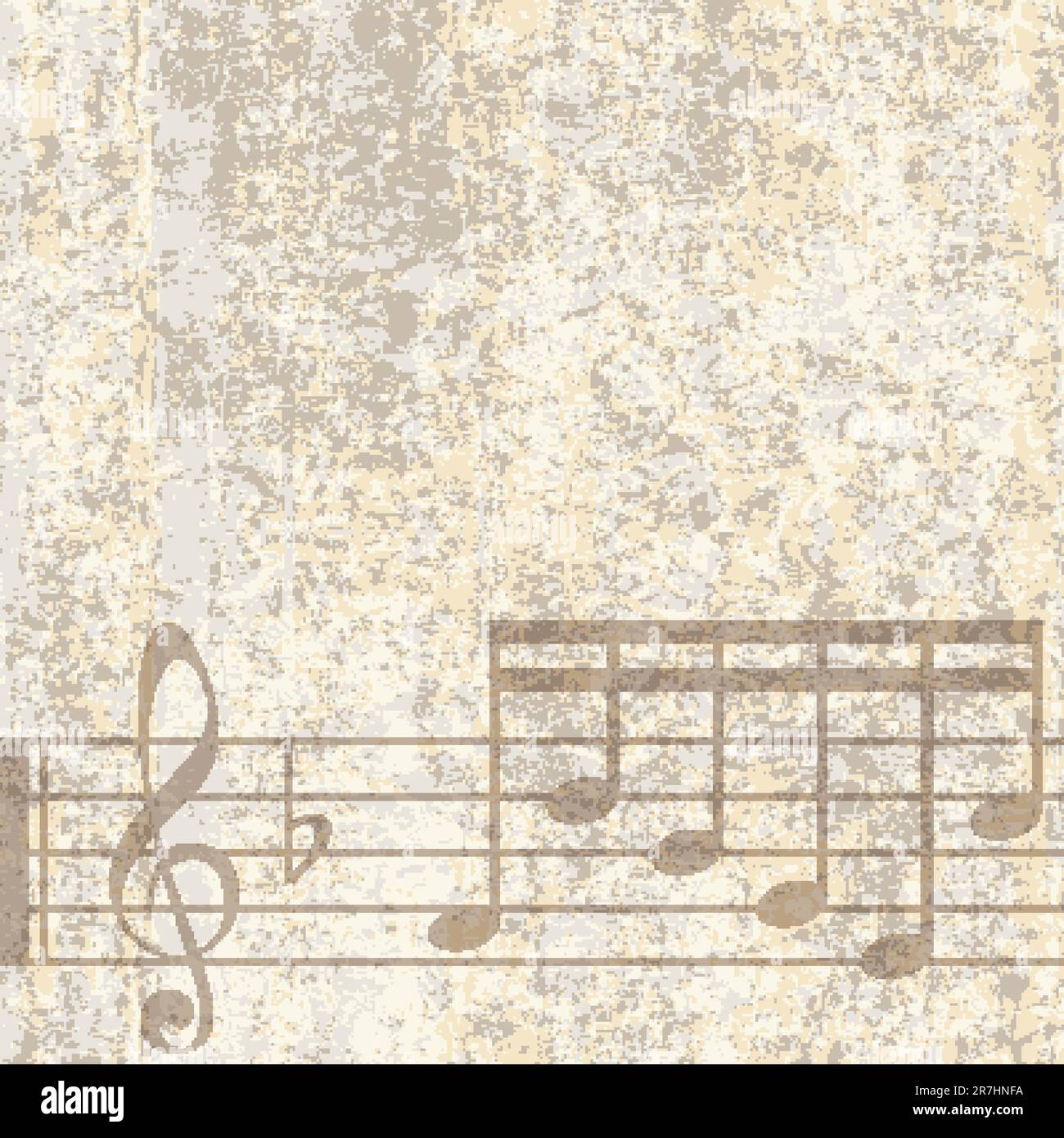 abstract cracked beige background with musical notes Stock Vector Image ...