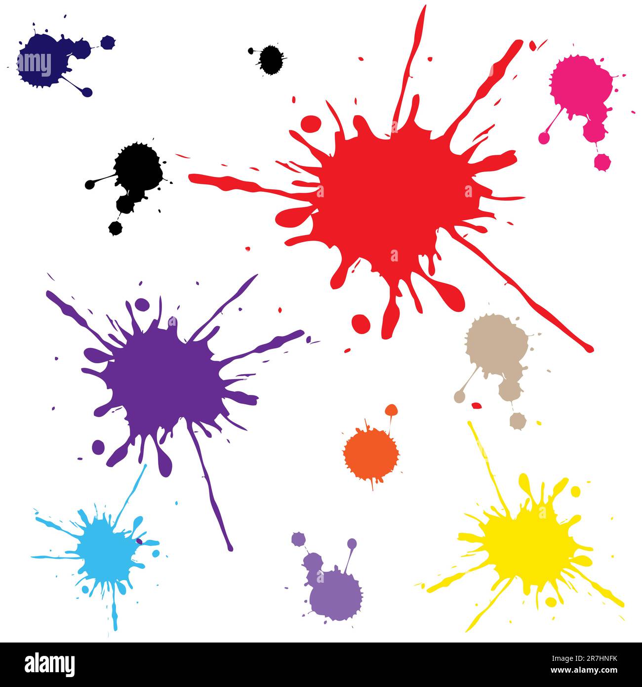 splats against white background, abstract vector art illustration Stock ...
