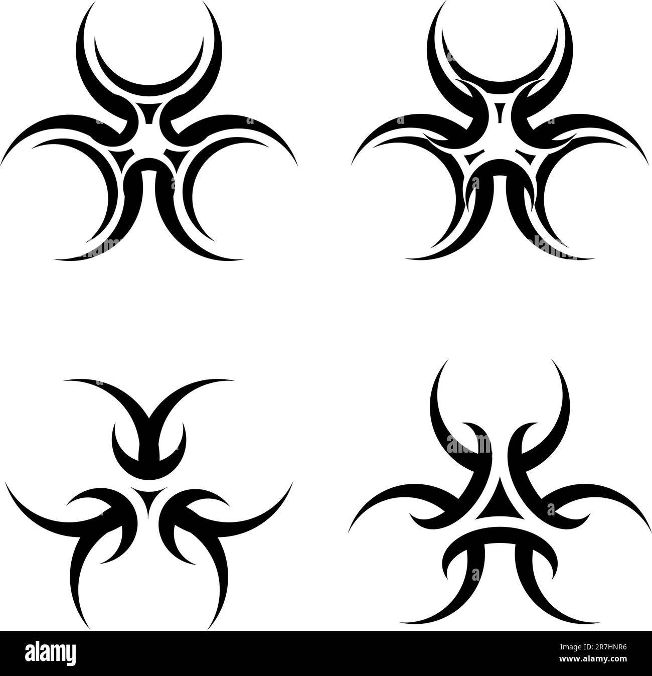 Set of tattoos symbol isolated on white background for design Stock ...