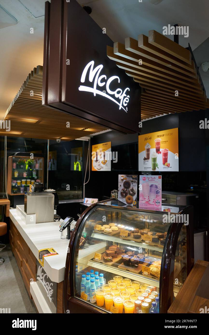 PATTAYA, THAILAND - CIRCA APRIL, 2023: McCafe at McDonald's fast food restaurant in Pattaya ...