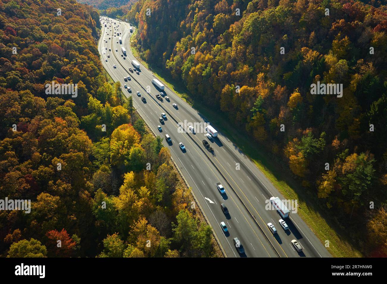 I-40 freeway in North Carolina leading to Asheville through Appalachian ...