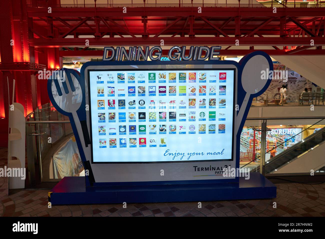 PATTAYA, THAILAND - CIRCA APRIL, 2023: dining guide as seen in Terminal ...