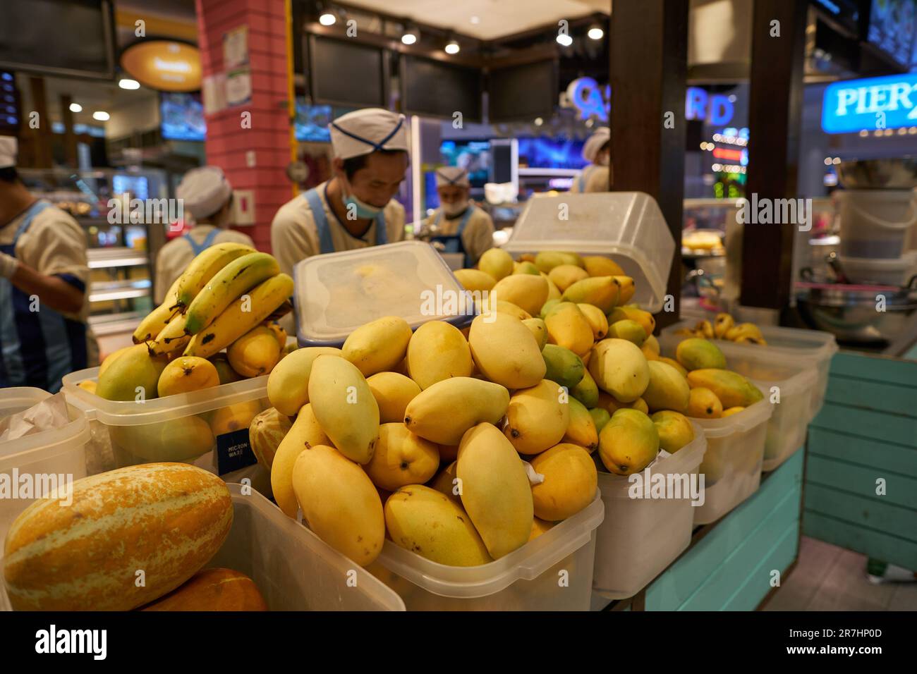 PATTAYA, THAILAND - CIRCA APRIL, 2023: mango heap in containers as seen ...