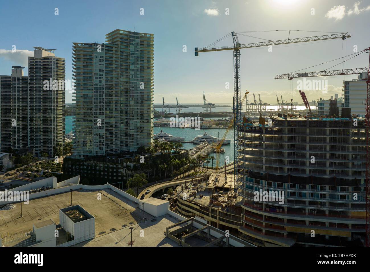 New construction site of developing residense in american urban area ...