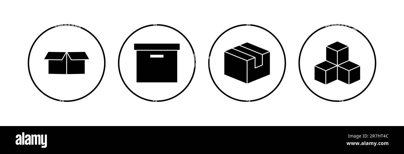 Box icon set. box vector icon, package, parcel Stock Vector Image & Art ...
