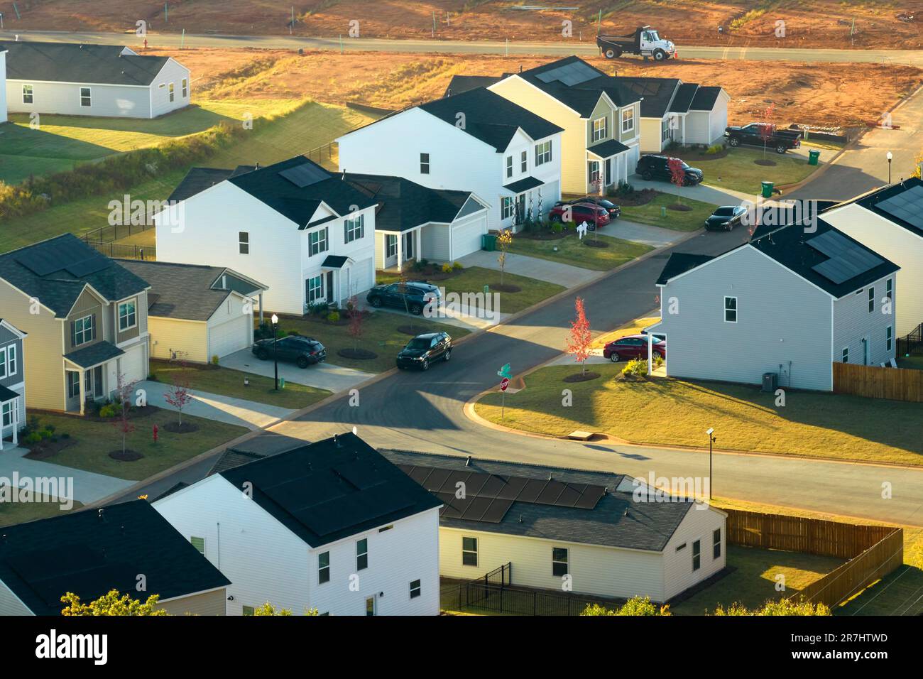 Ground prepared for building of new residential houses in South ...