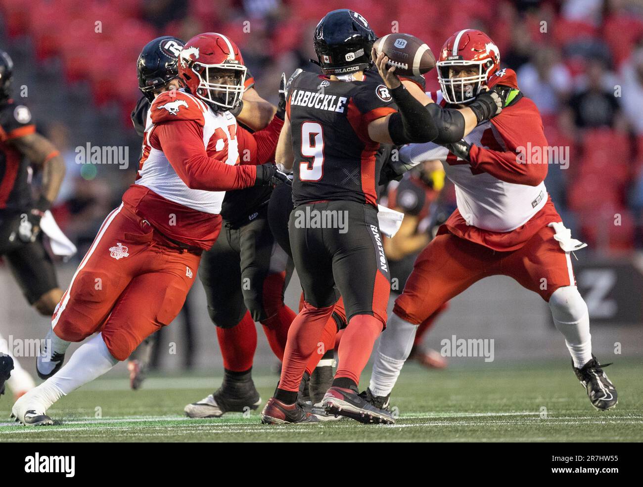 (Ottawa, Canada---15 June 2023) Derek Wiggan (97) of the Calgary ...