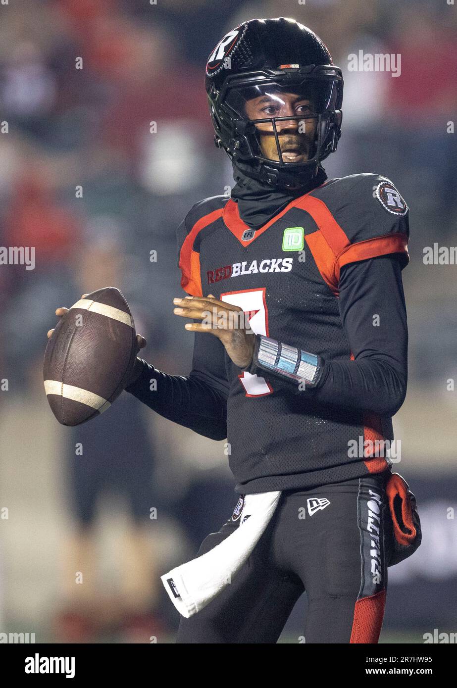 (Ottawa, Canada---15 June 2023) Tyrie Adams (7) of the Ottawa Redblacks ...