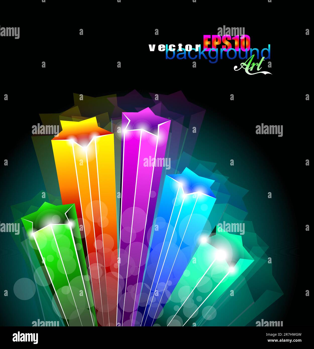 Amazing Rainbow Stars Background for Business Stylish Flyers Stock ...