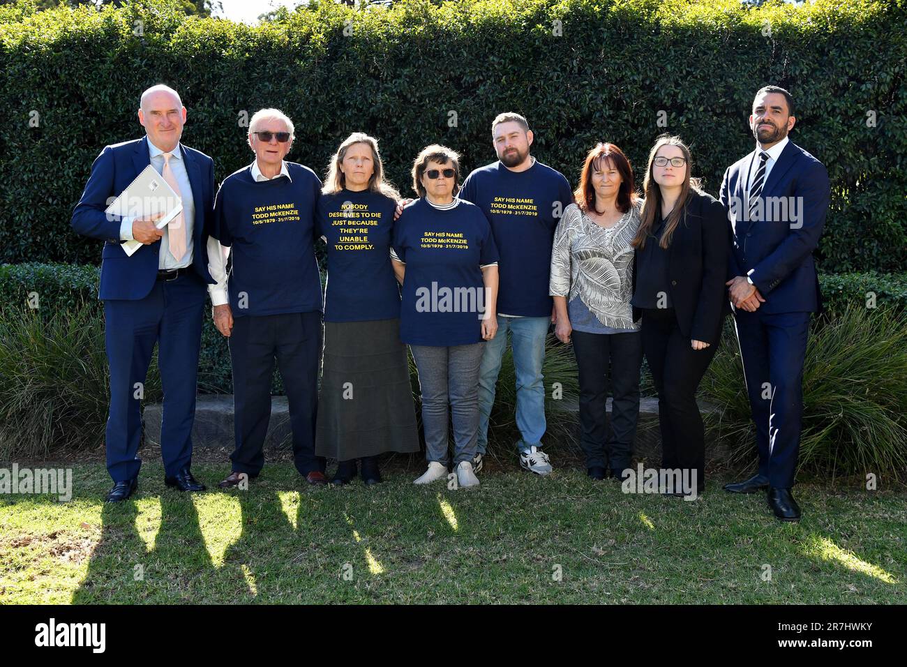 Sydney, Australia. 16th June, 2023. June Wilkins (centre), mother of ...