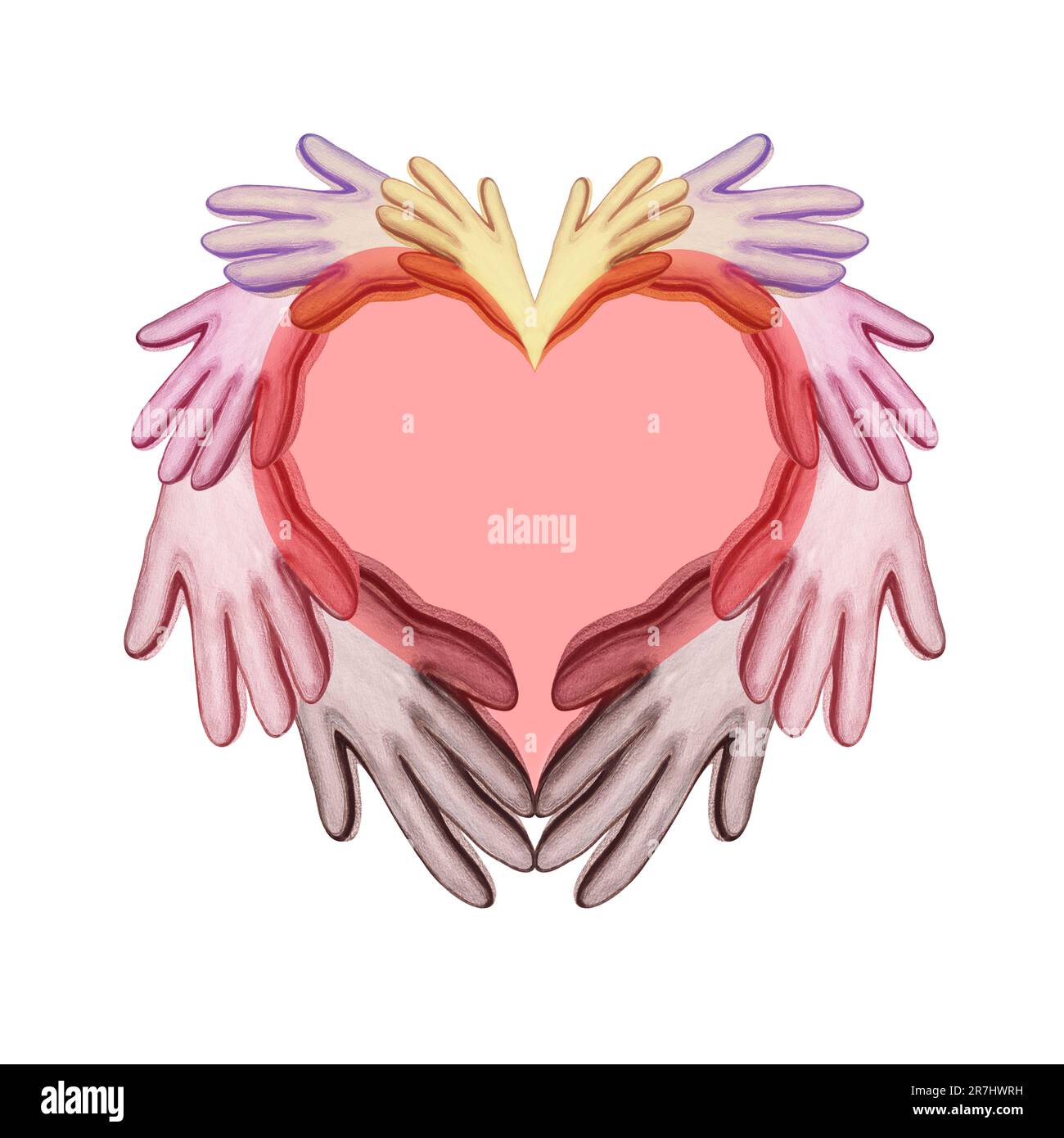 Unity And Diversity.Heart and hands. Composition of unity and diversity ...