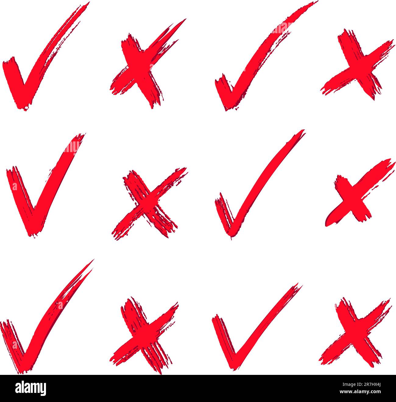 set of red painted ticks Stock Vector Image & Art - Alamy