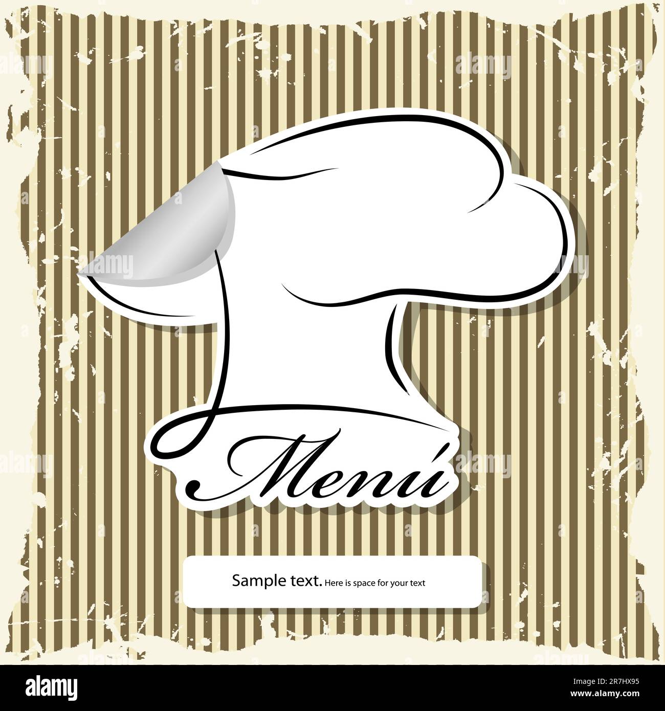 Vector menu pattern with chef hat sticker Stock Vector Image & Art - Alamy
