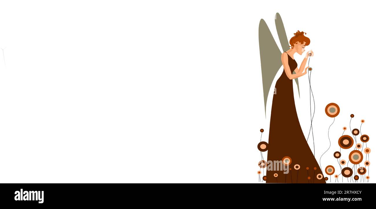 angel illustration with flowers Stock Vector Image & Art - Alamy