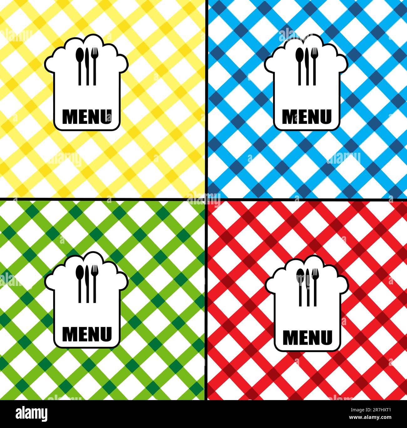 Set of menu card designs in diferent colors, vector illustration Stock ...