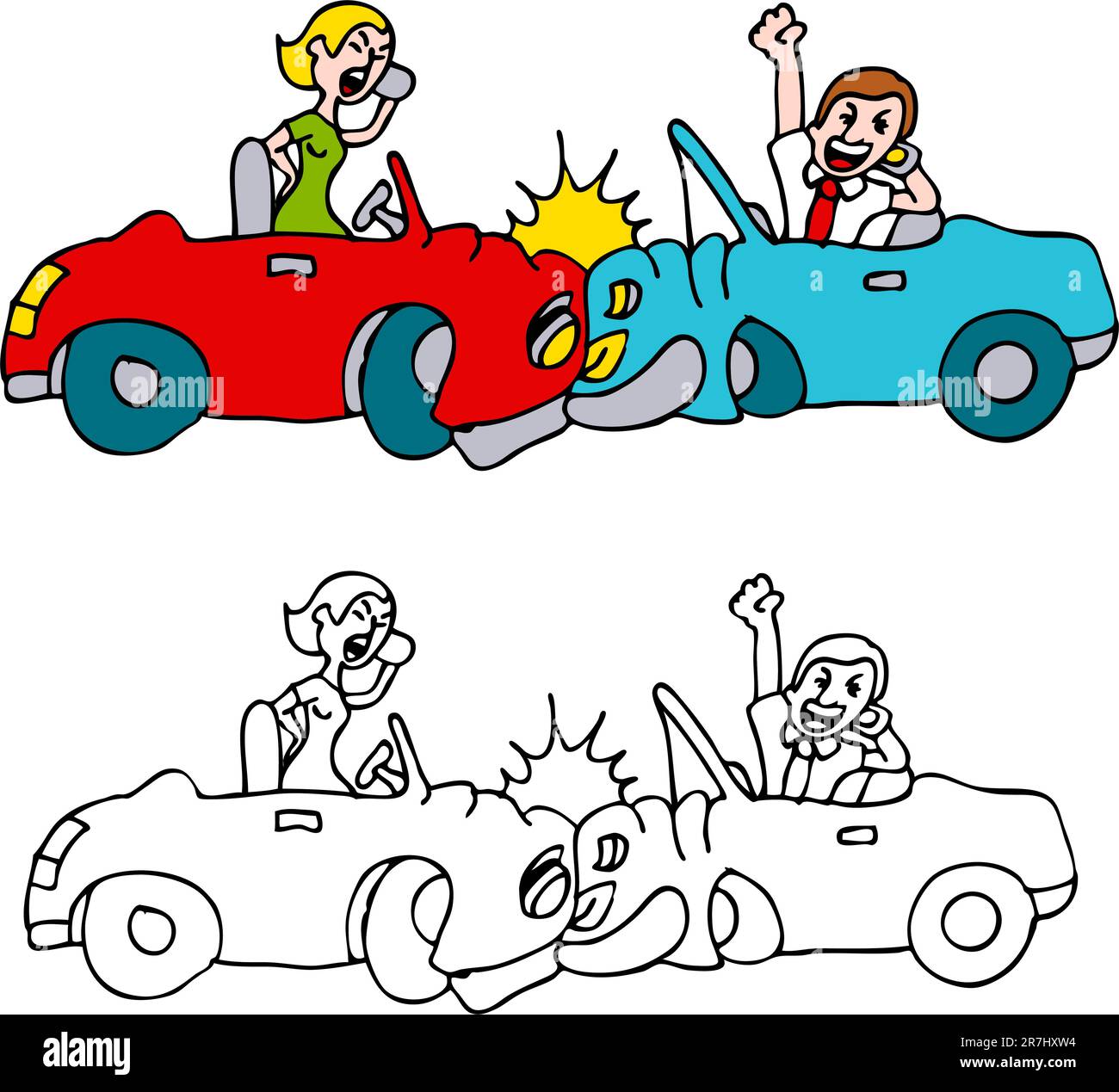 Two people bump accident Stock Vector Images - Alamy