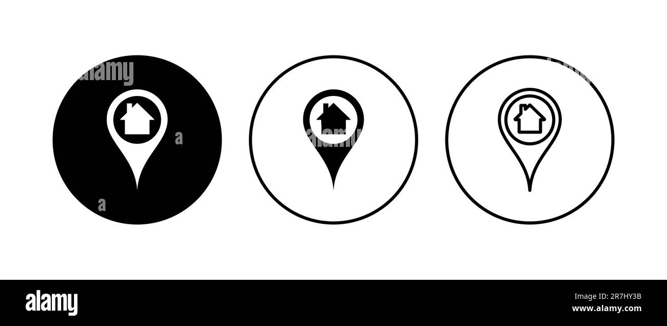 Address icon set. home location icon vector Stock Vector Image & Art ...