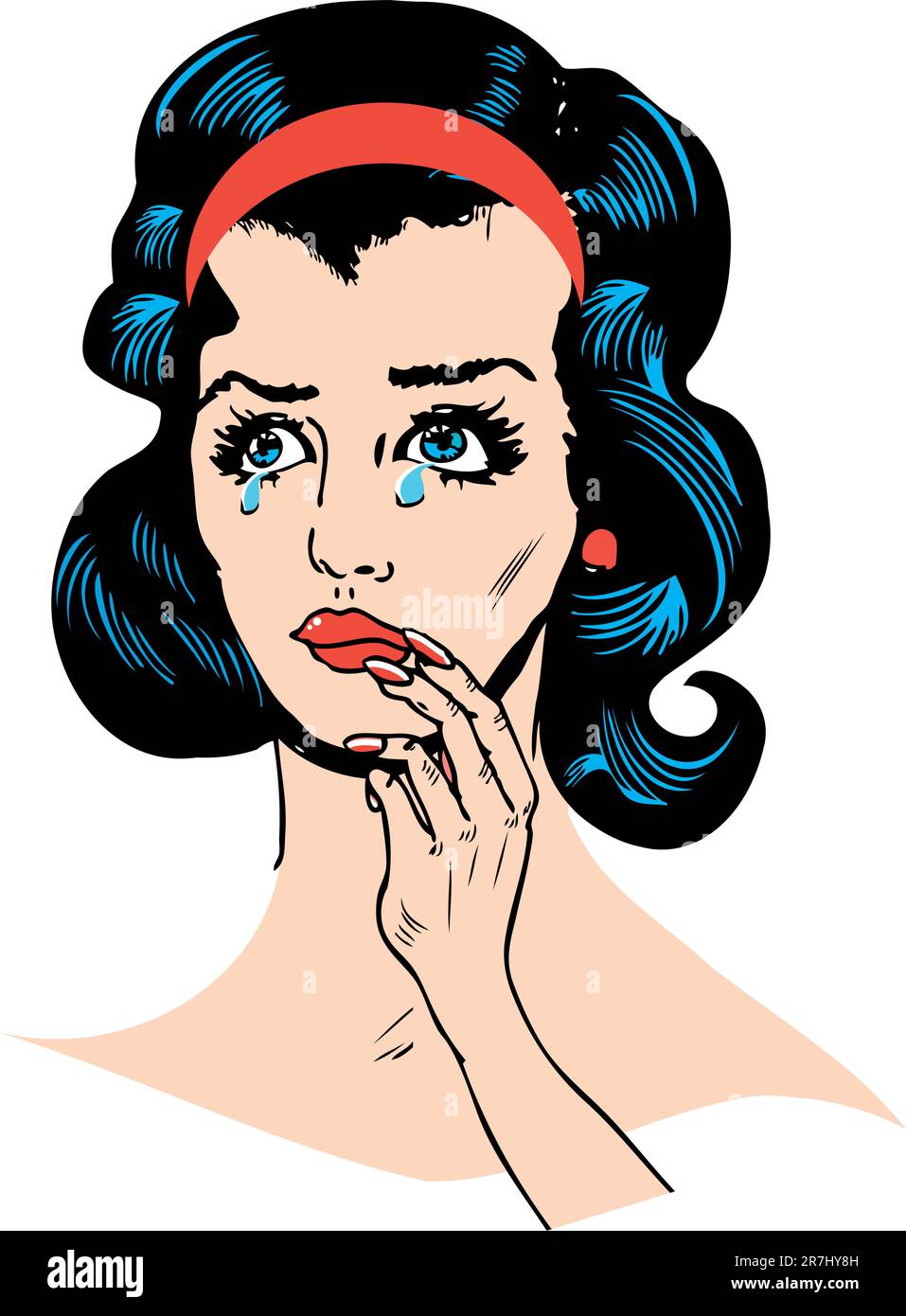 Pop art woman sad Stock Vector Images - Alamy
