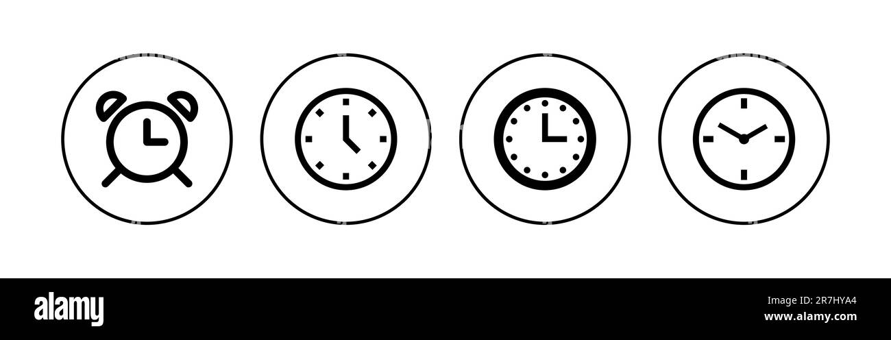 Clock icon set. Time icon vector. watch icon symbol Stock Vector Image ...