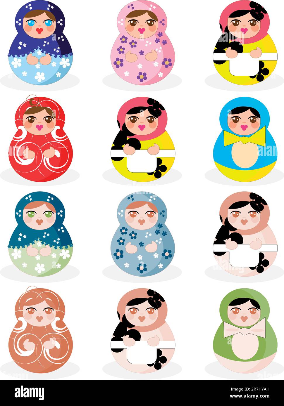 Cartoon Russian Doll icon Matreshka Stock Vector Image & Art - Alamy