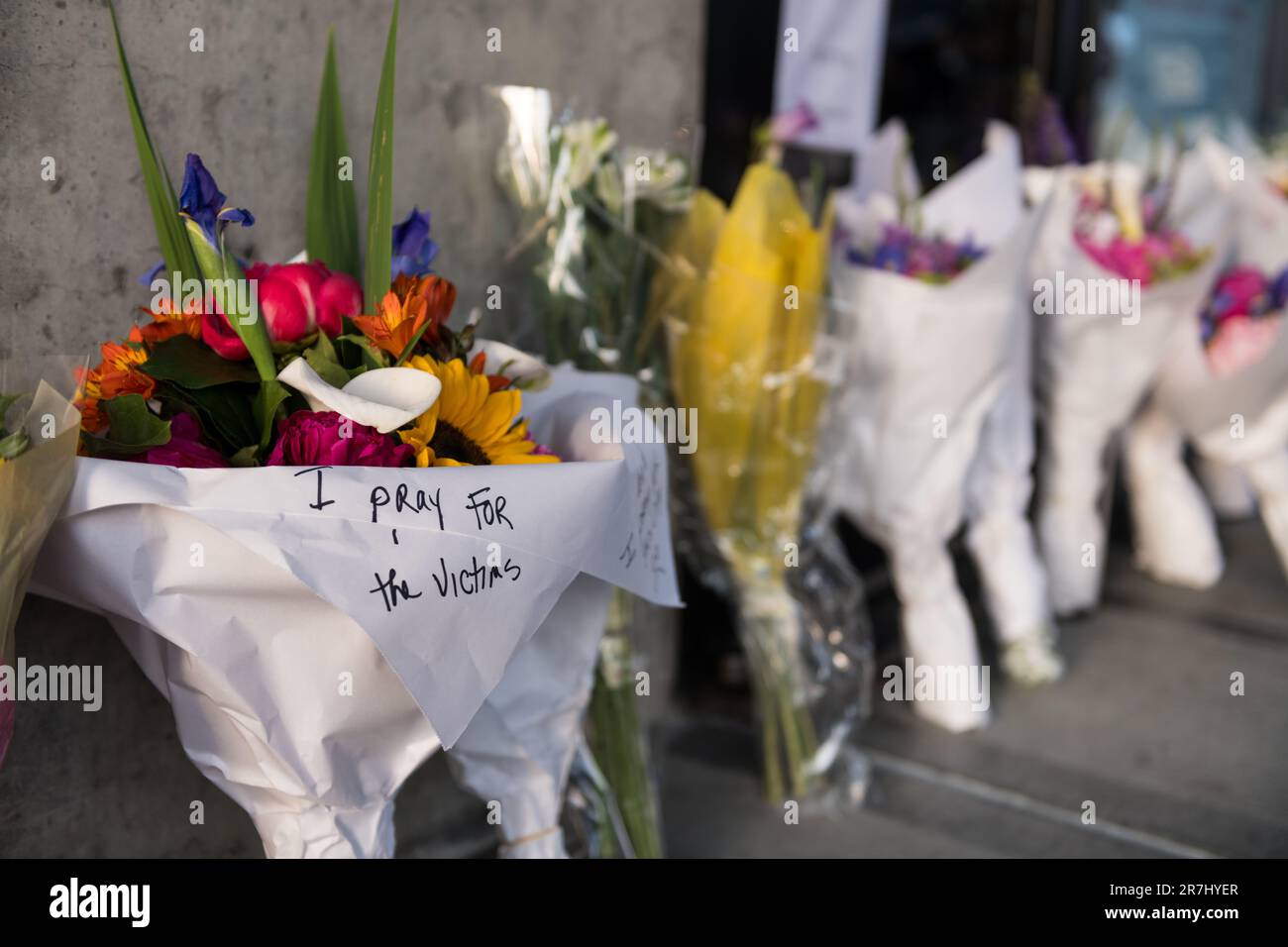 Seattle, USA. 15 Jun, 2023. The memorial outside the closed Aburiya ...
