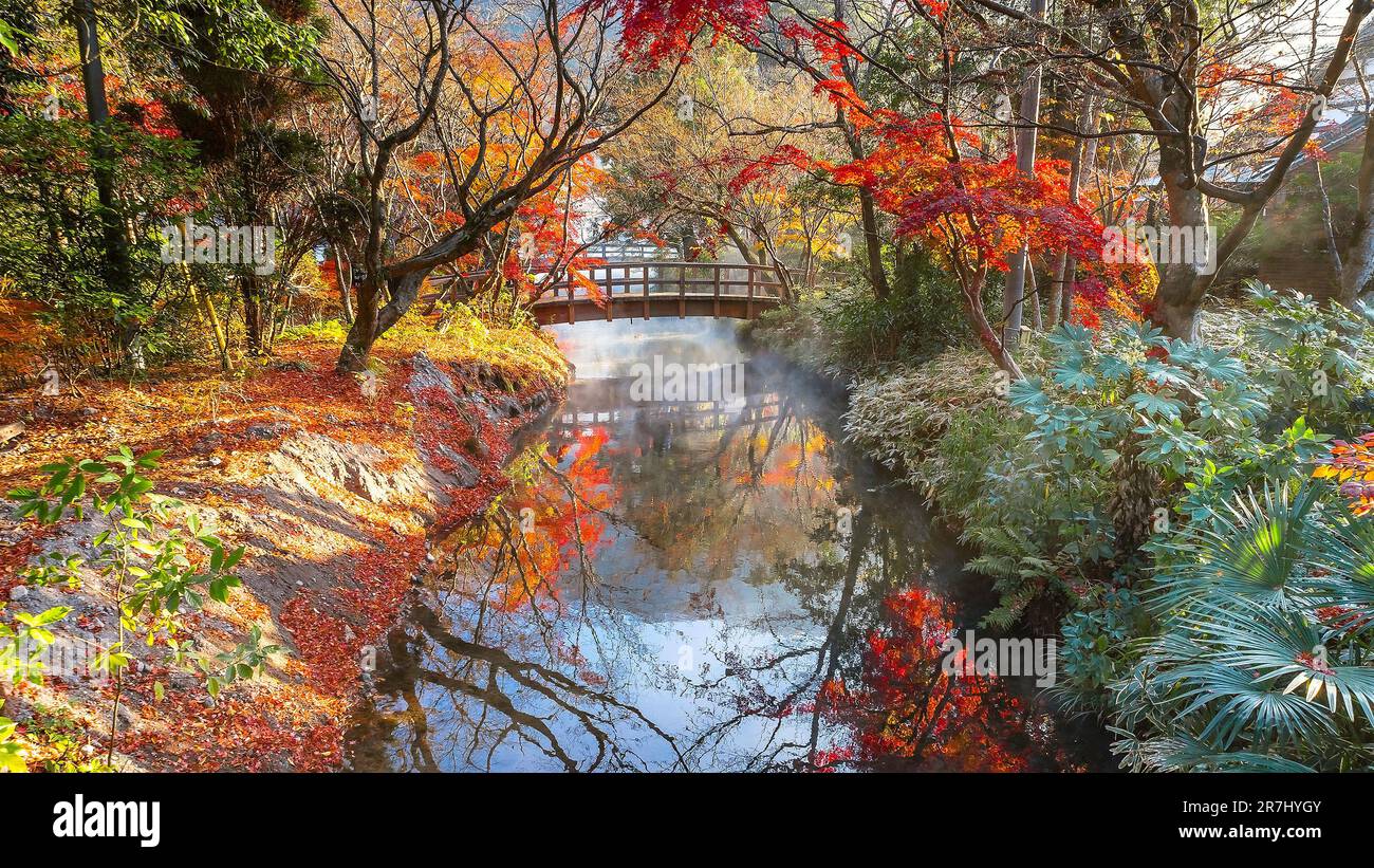 Autumn Scenery in a Park in the Famous Yufuin Resort Town Stock Photo ...