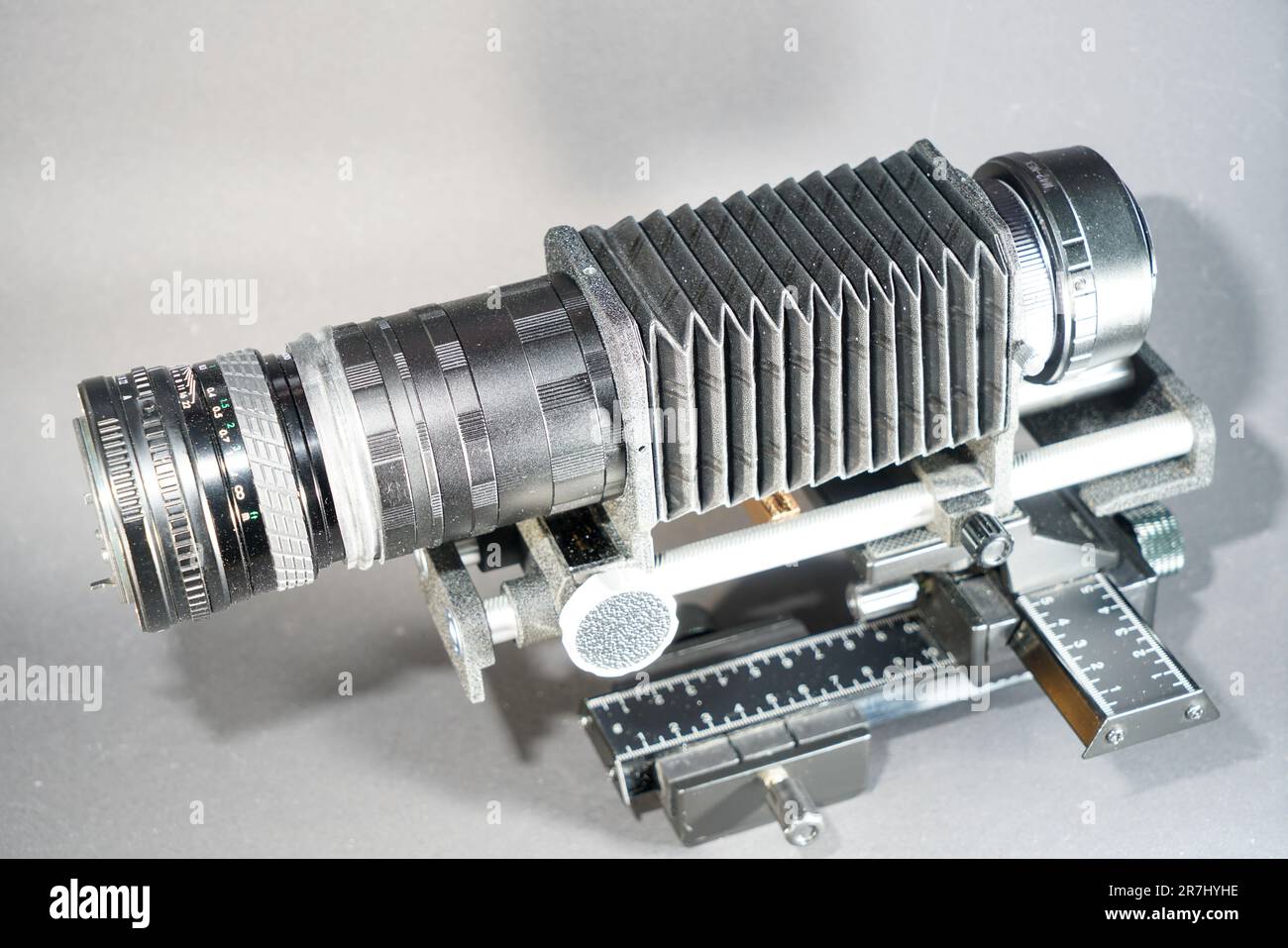 old photo camera with bellows and lens in detail Stock Photo - Alamy