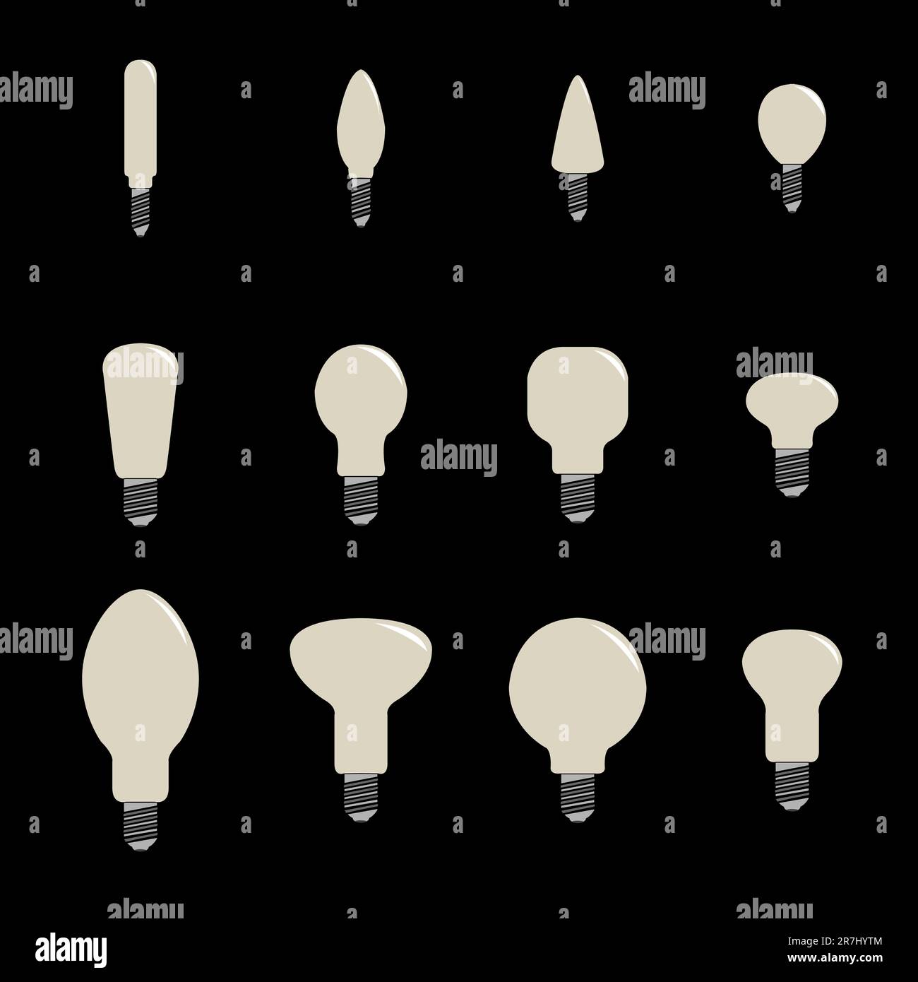 stylized light bulbs, vector art illustration Stock Vector Image & Art ...