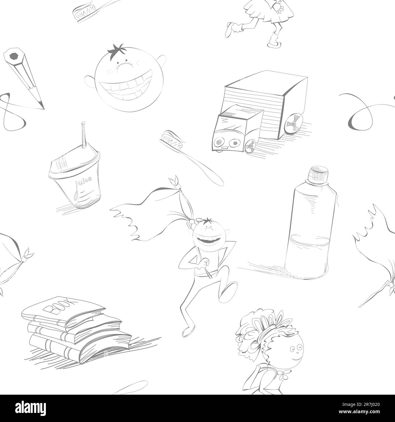 Hand drawing sketching seamless Black and White Stock Photos & Images ...