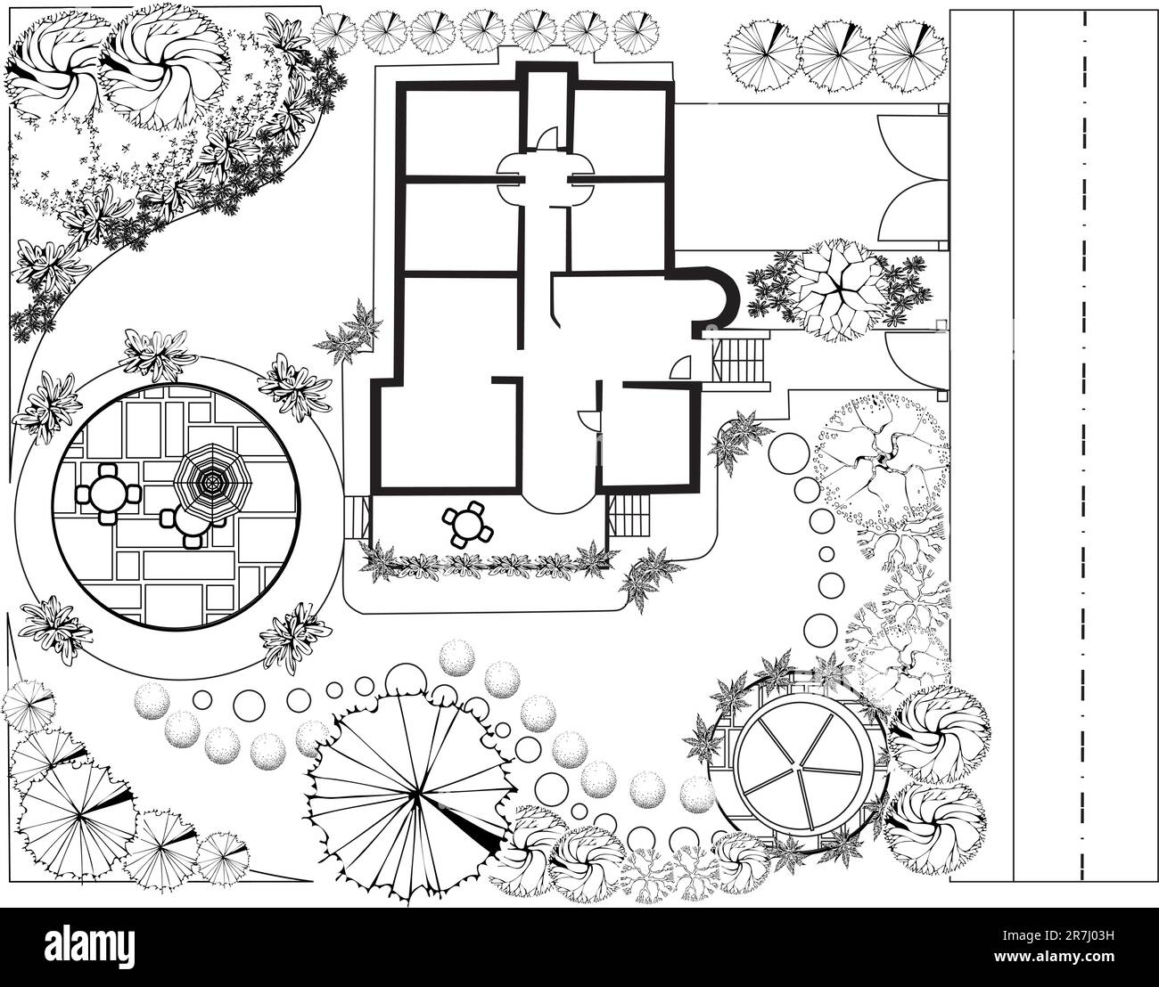 Landscape design plan Black and White Stock Photos & Images - Alamy