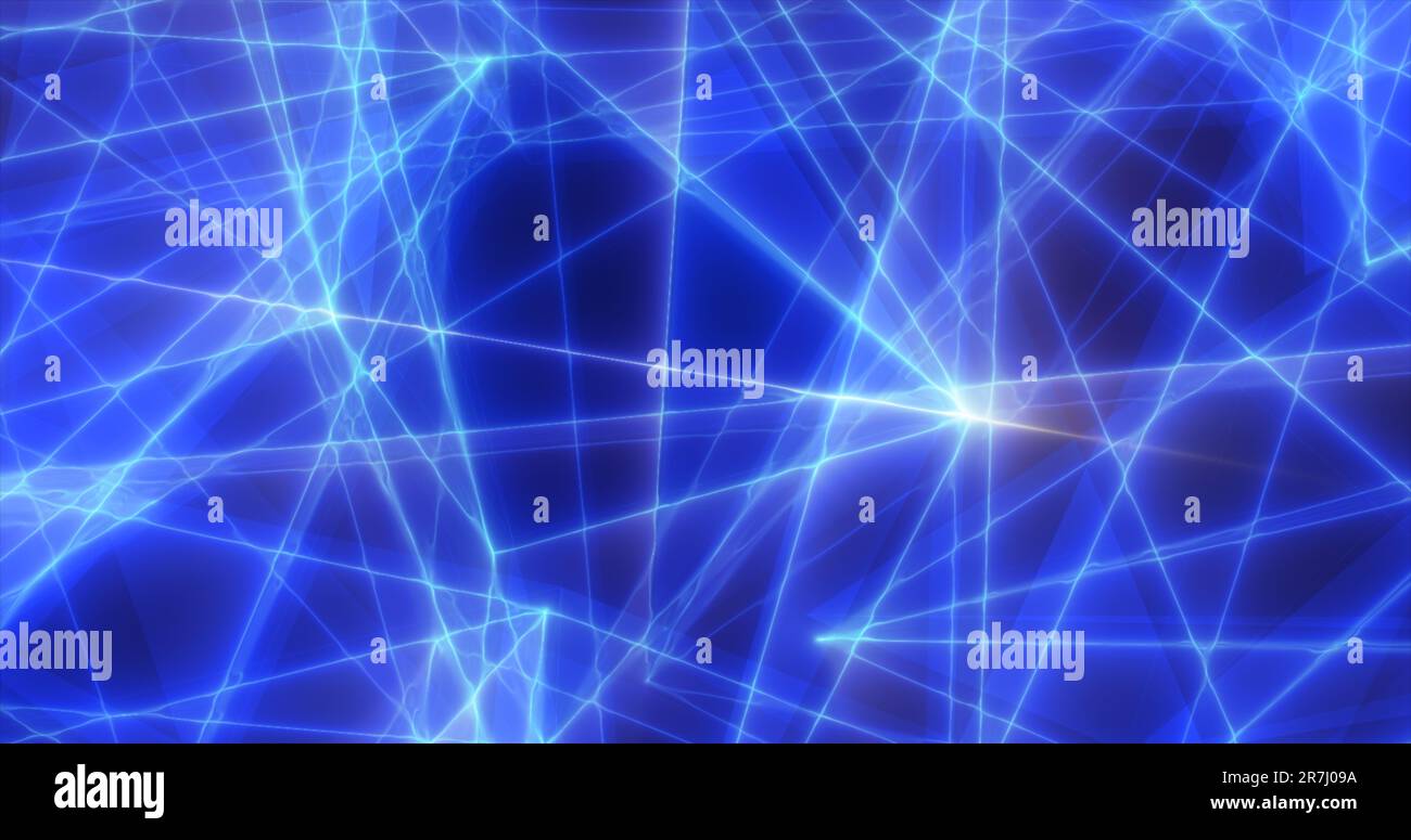 Abstract blue energy lines triangles magical bright glowing futuristic ...