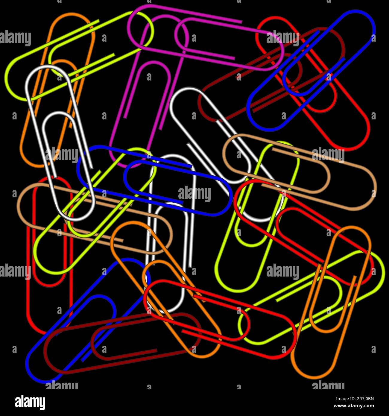 paper clips on black background, abstract vector art illustration Stock ...