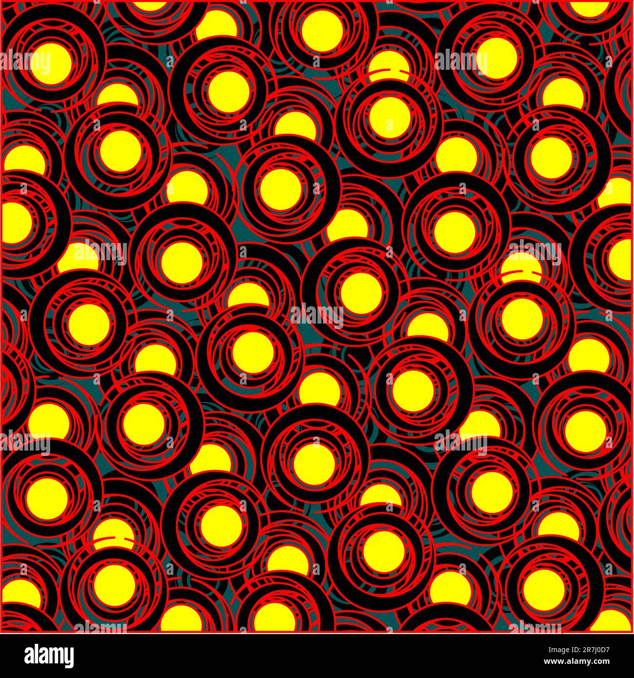 red and yellow circle pattern, vector art illustration; more drawings ...