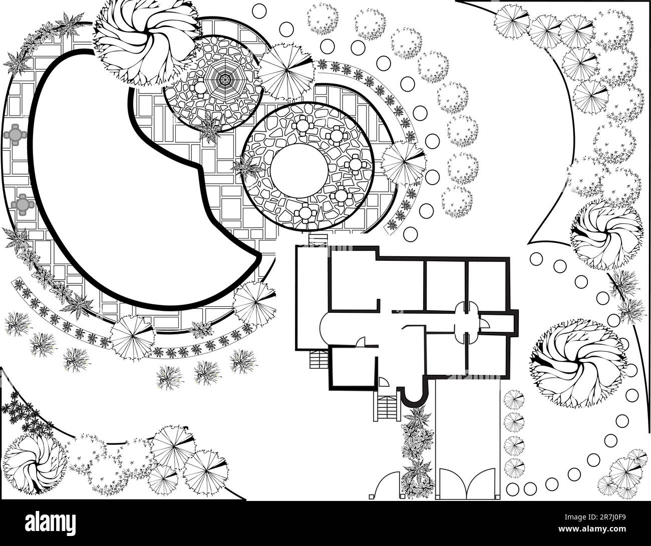 Landscape design plan Black and White Stock Photos & Images - Alamy